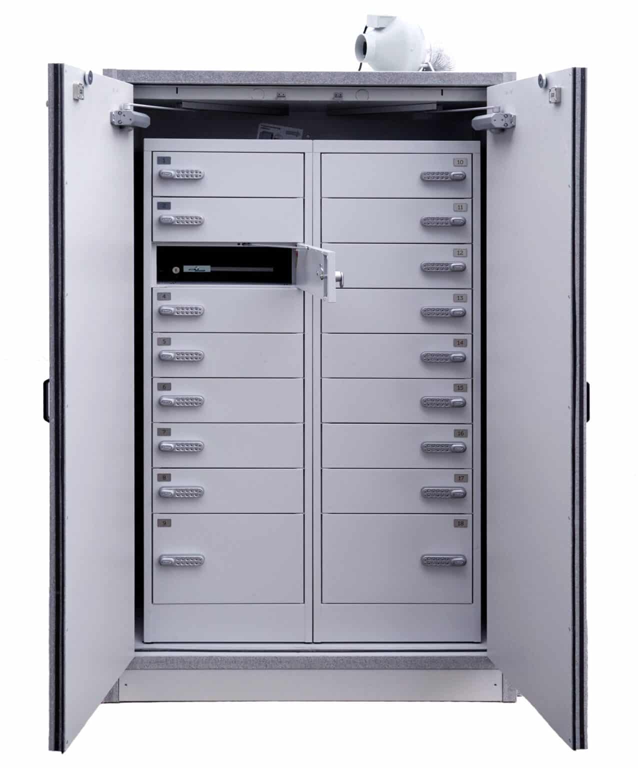 Fietsaccu oplaad Locker 18 vakken - Lockers and More